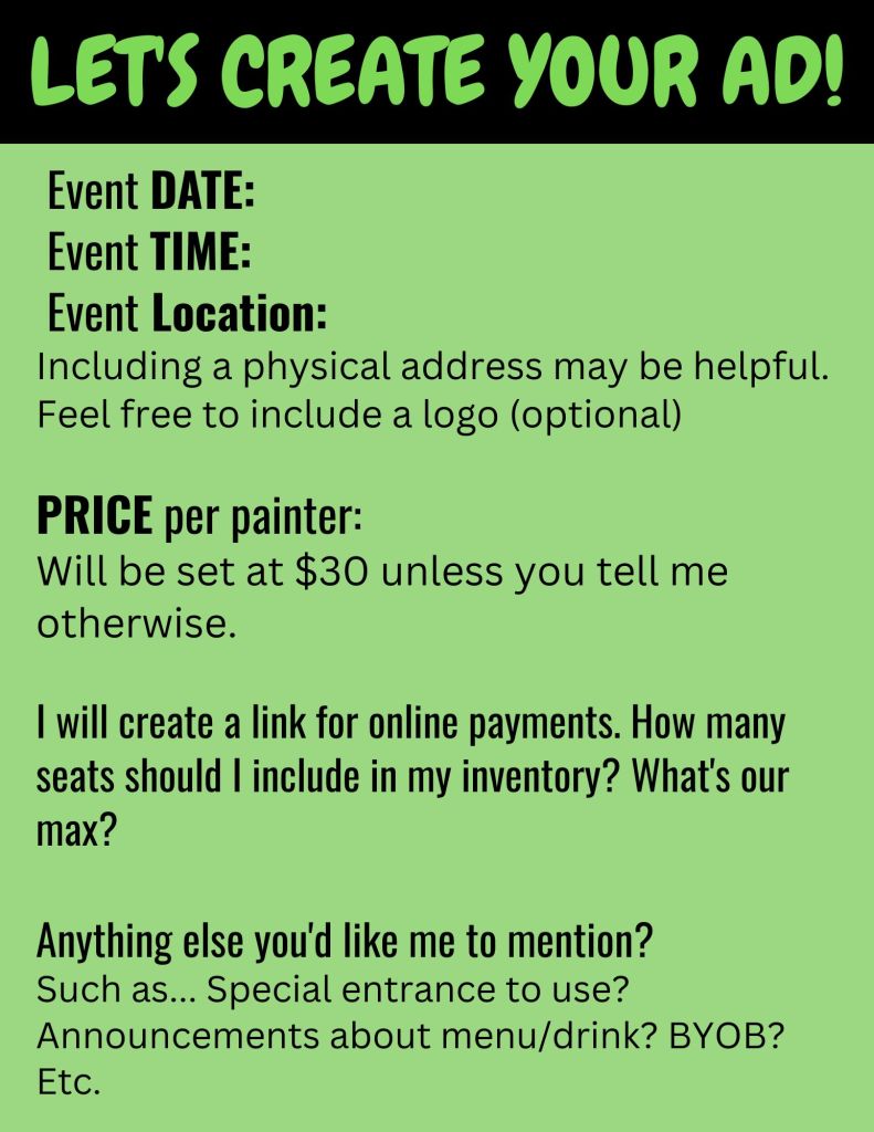 Host at YOUR Public Venue – Bluebird Designs by Bex